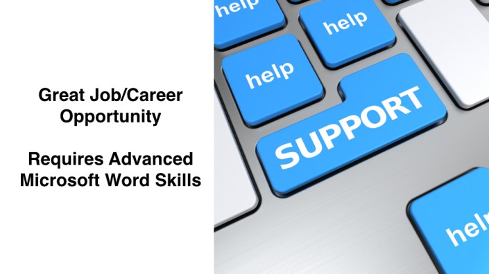 Great Job/Career Opportunity – Requires Advanced Microsoft Word Skills ...