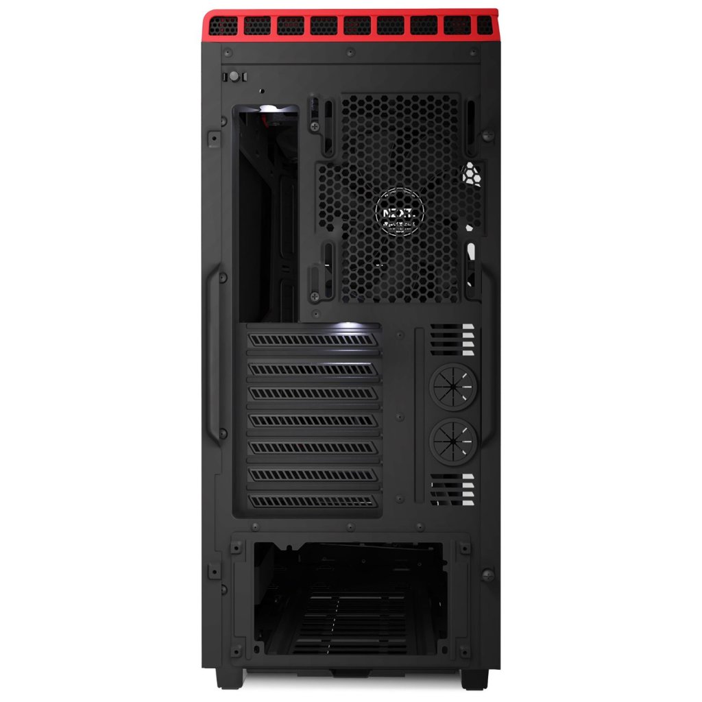 Black NZXT Computer Case with Red Trim – Iowa City Technology Services