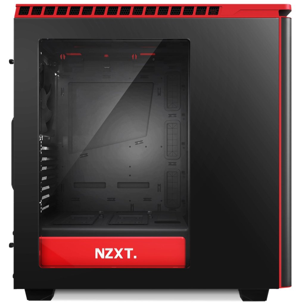 Black NZXT Computer Case with Red Trim – Iowa City Technology Services